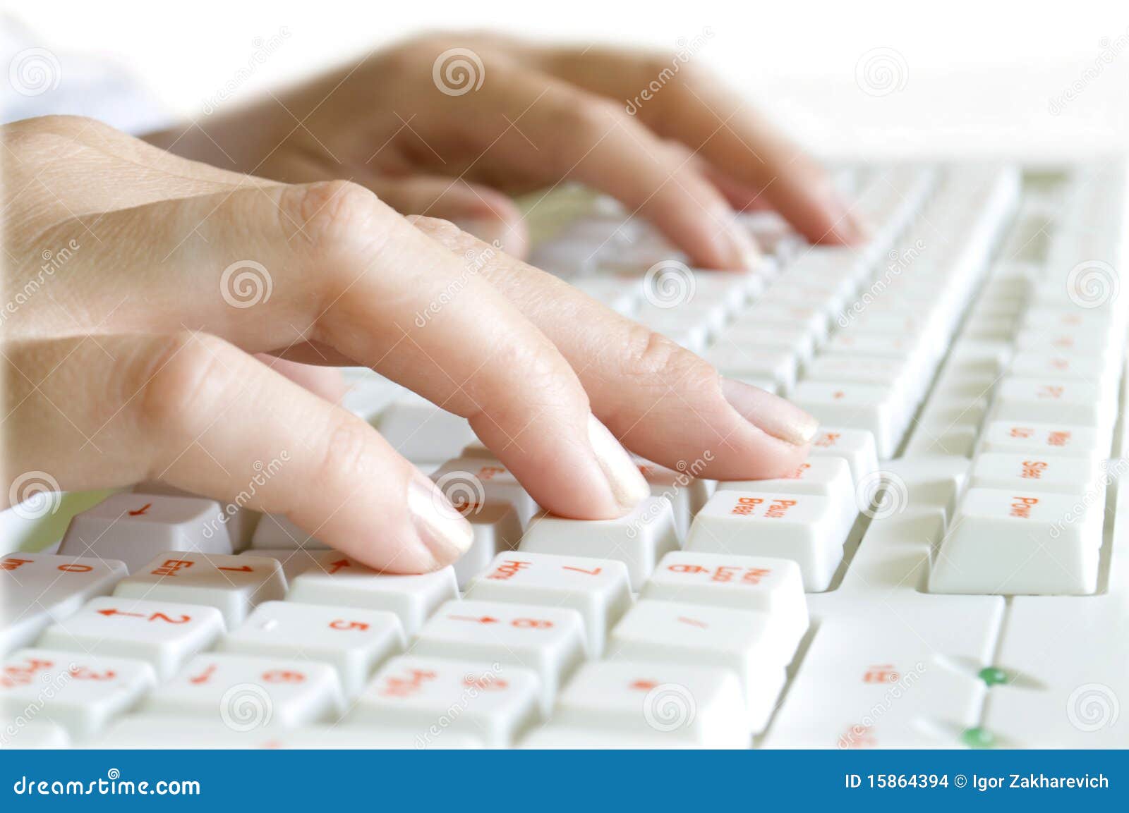 Fingers on the Computer Keyboard Stock Photo - Image of office ...