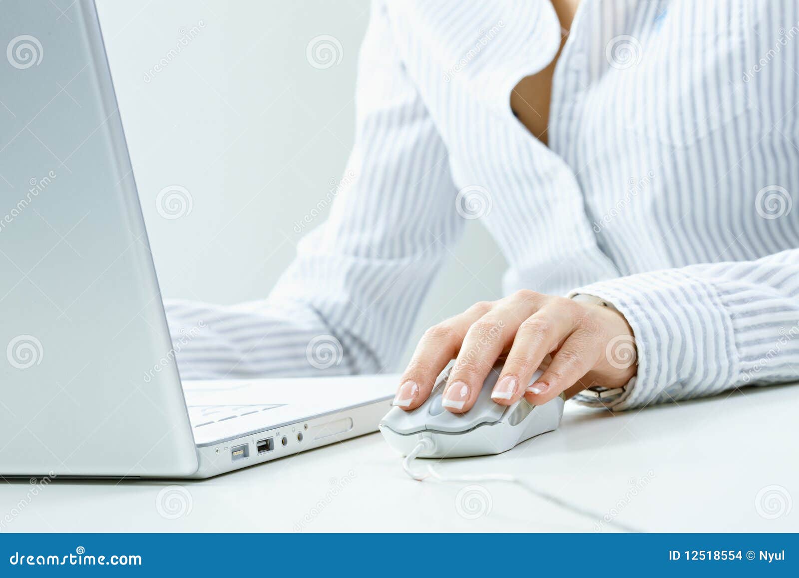 Fingers on computer mouse stock photo. Image of beautiful - 12518554