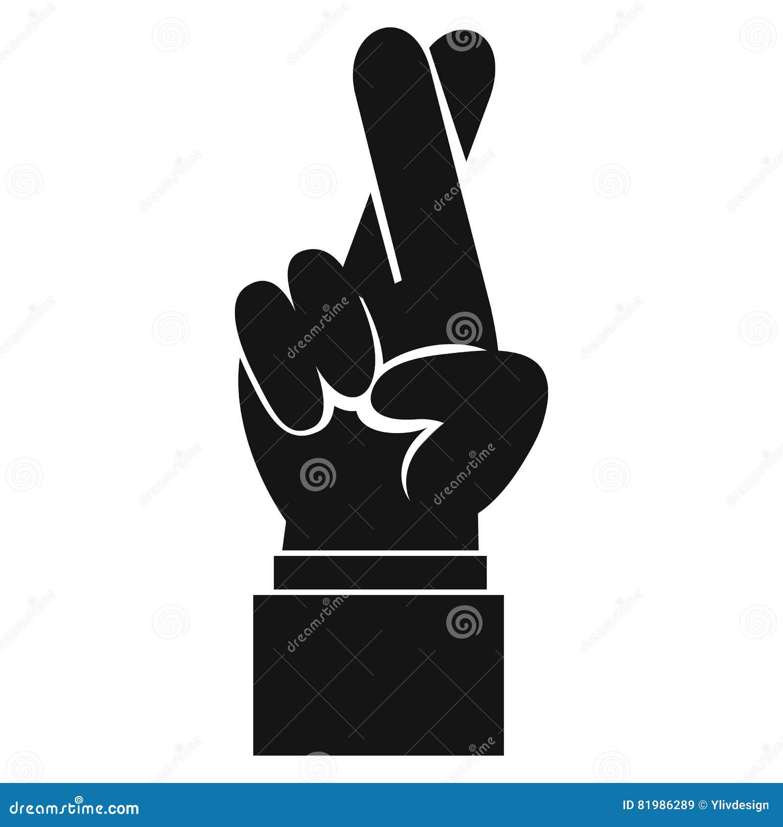 Fingers Crossed Icon, Simple Style Stock Vector - Illustration of ...