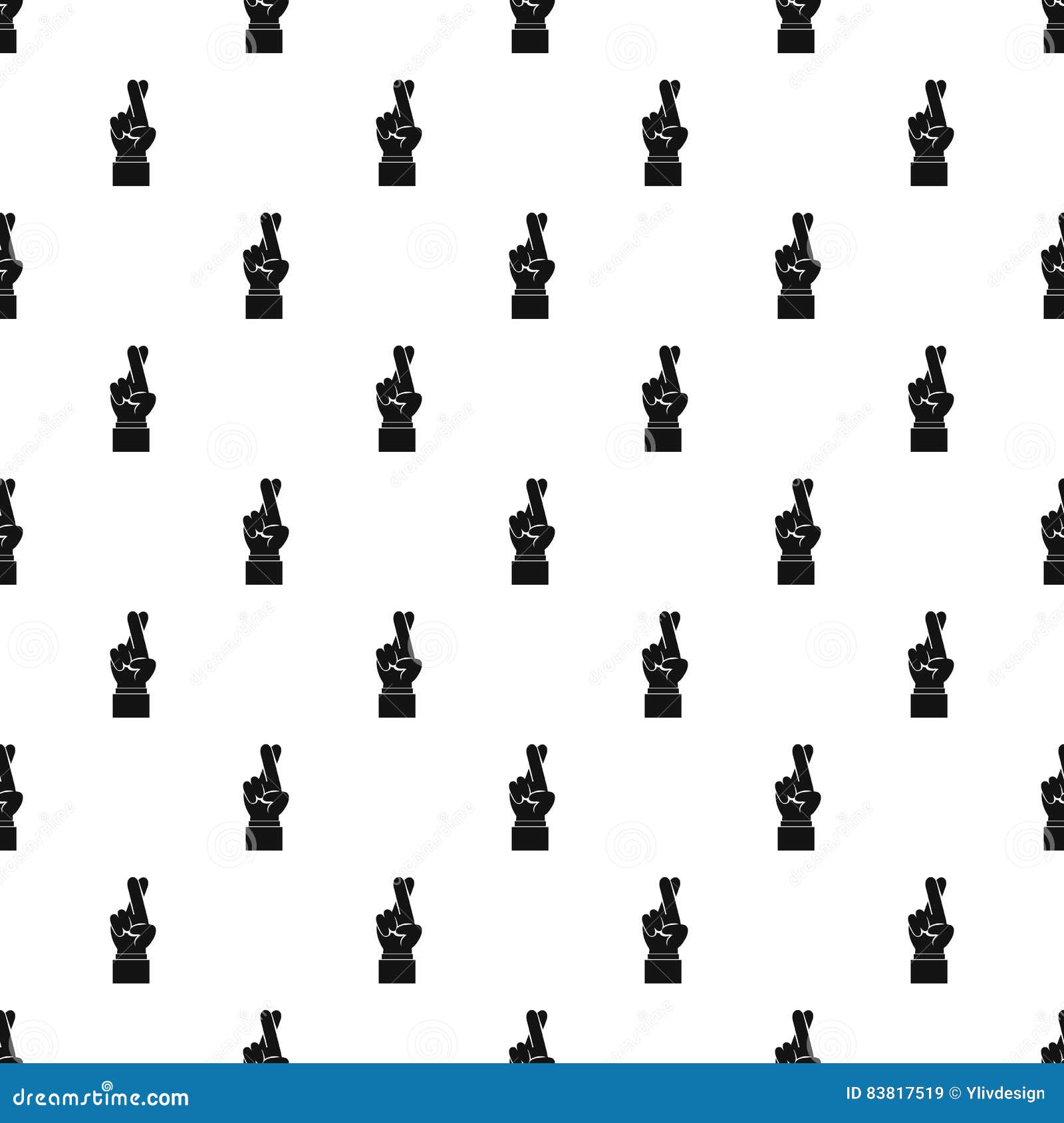 Fingers Crossed Pattern, Simple Style Stock Vector - Illustration of ...