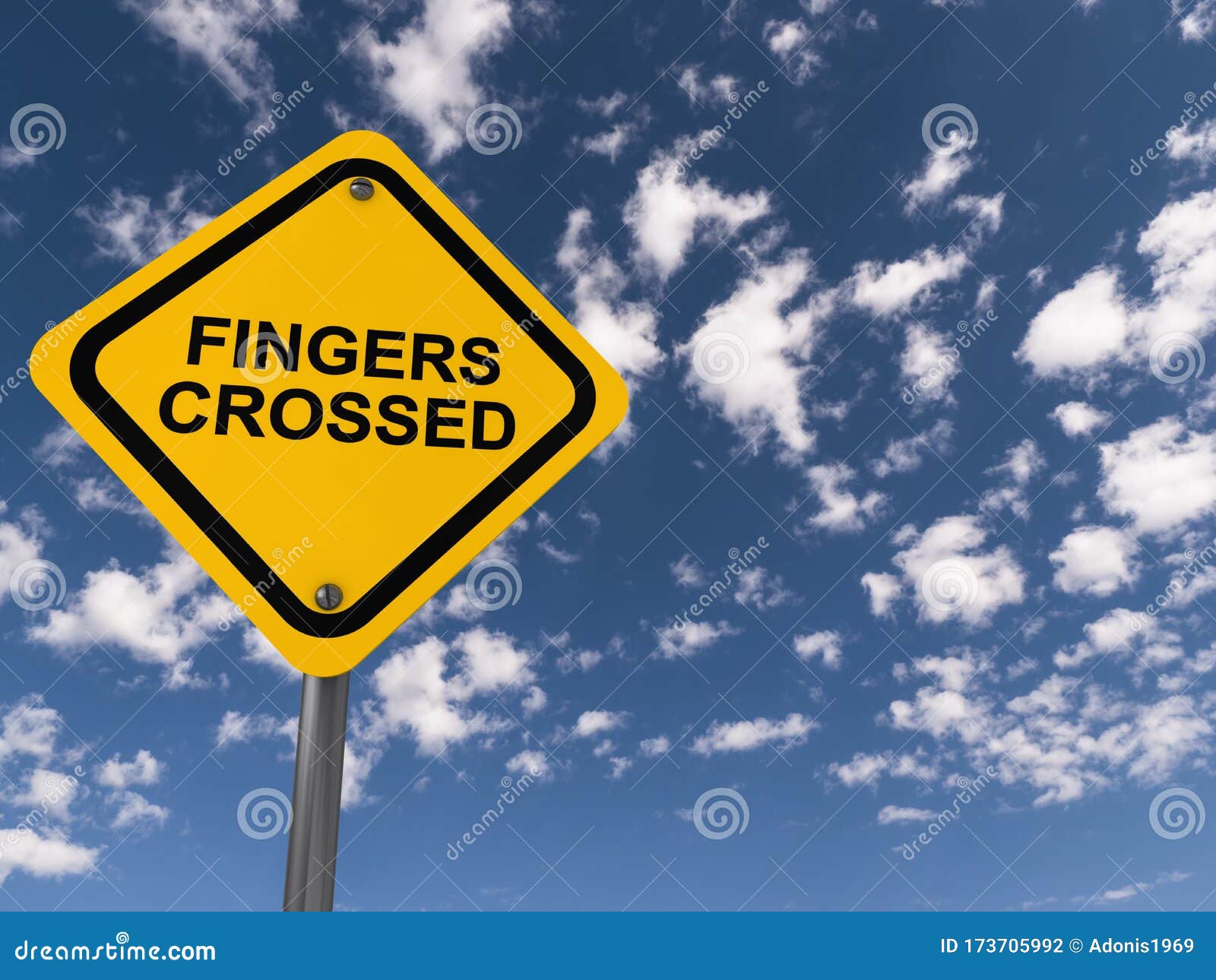 Fingers Crossed Traffic Sign Stock Illustration - Illustration of ...