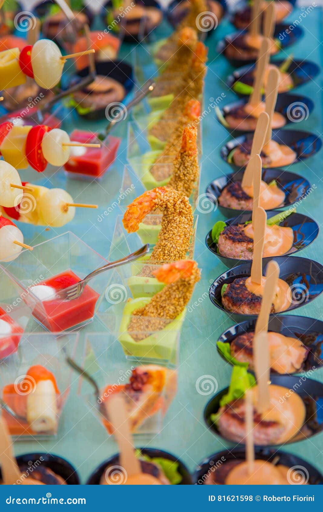 FINGERS FOOD stock photo. Image of orange, fork, black - 81621598