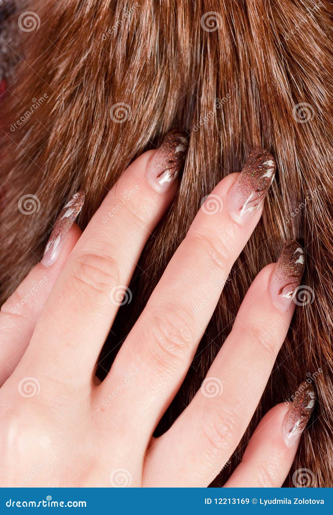 Fingers in the fur stock image. Image of femininity, luxury - 12213169