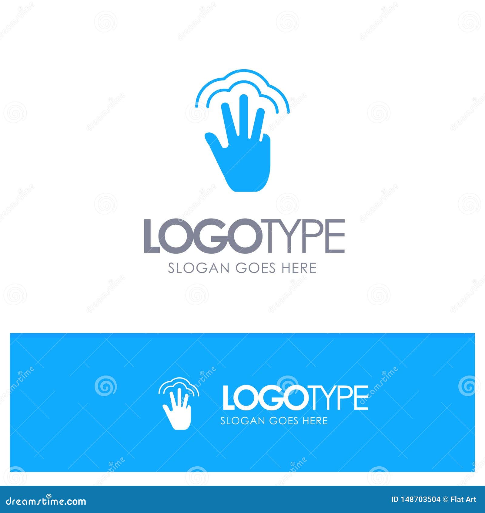 Fingers, Gestures, Hand, Interface, Multiple Touch Blue Solid Logo with ...