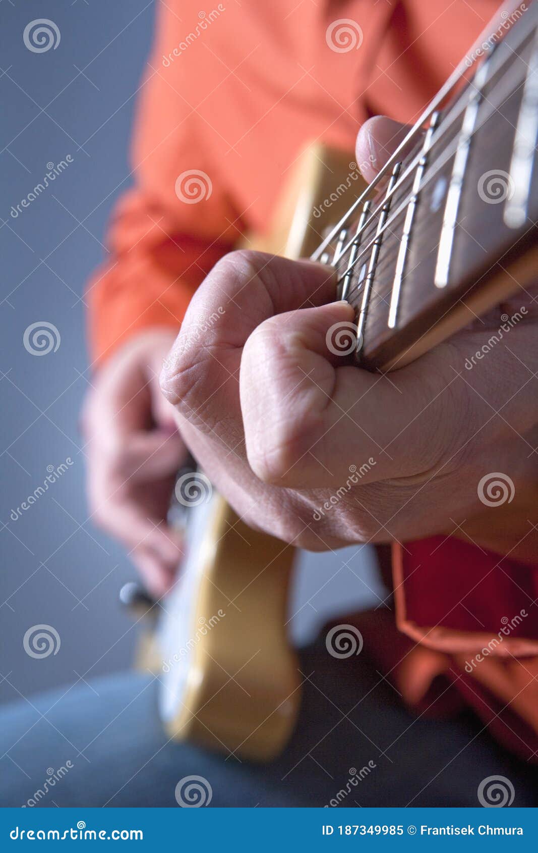 Fingers of a Guitar Player Playing Electric Guitar Stock Image - Image ...