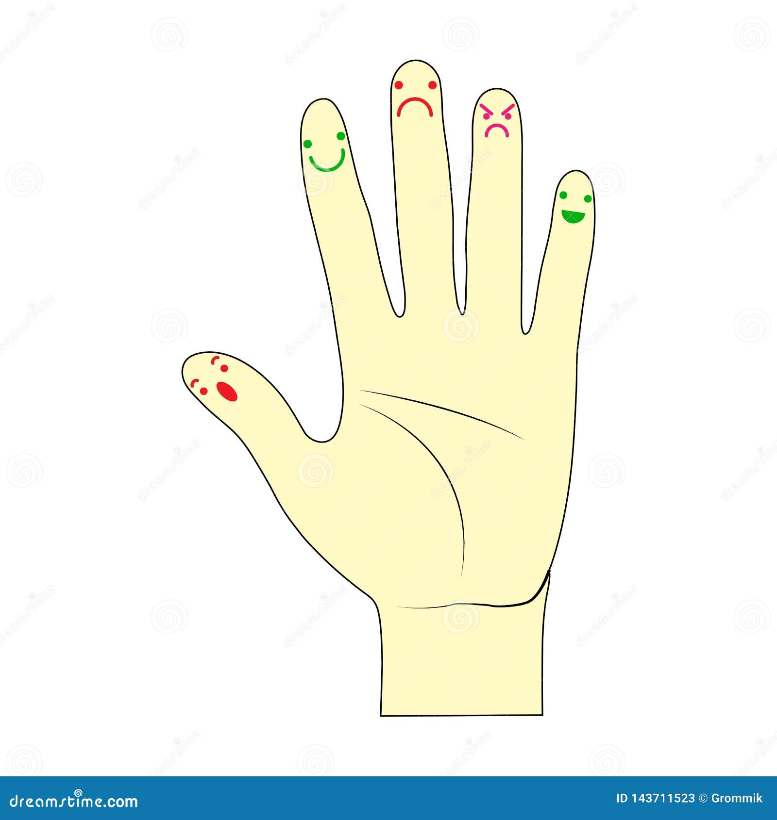 Fingers Faces Stock Illustrations – 204 Fingers Faces Stock ...