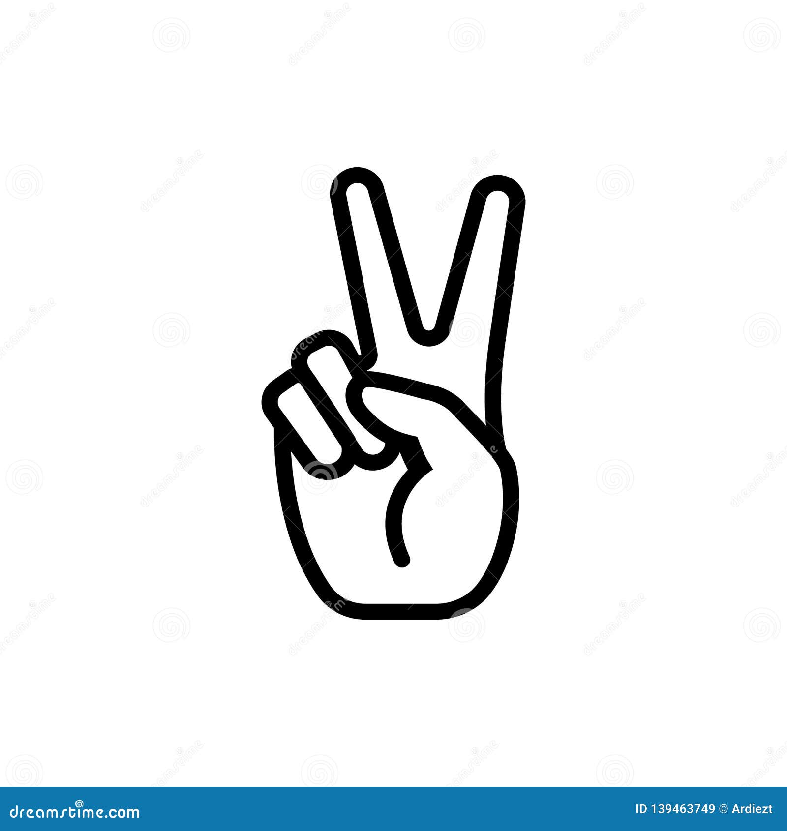 The Fingers or Hand Signals Mean Peace Stock Vector - Illustration of ...