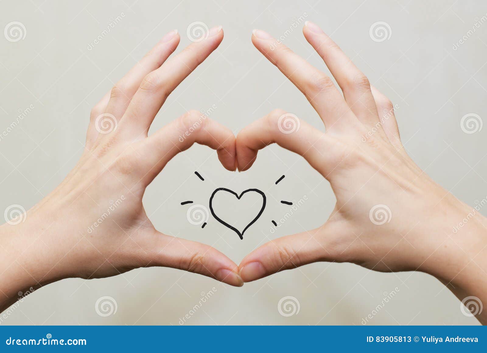 Fingers Heart Shape Love Inside Hands Shine Stock Photos - Free ...