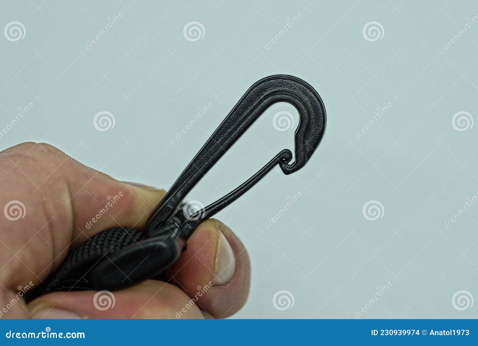 Fingers on His Hand Holding a Black Plastic Latch Stock Photo - Image ...