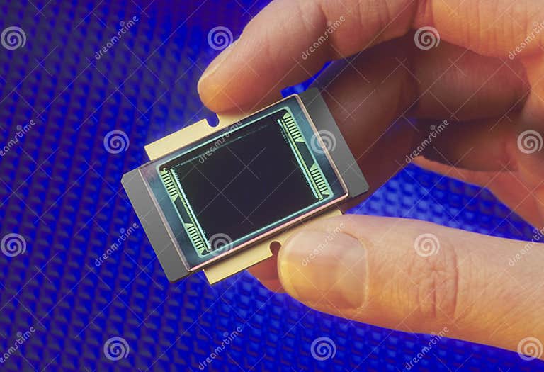 Fingers Holding a Microprocessor Chip Stock Image - Image of electronic ...