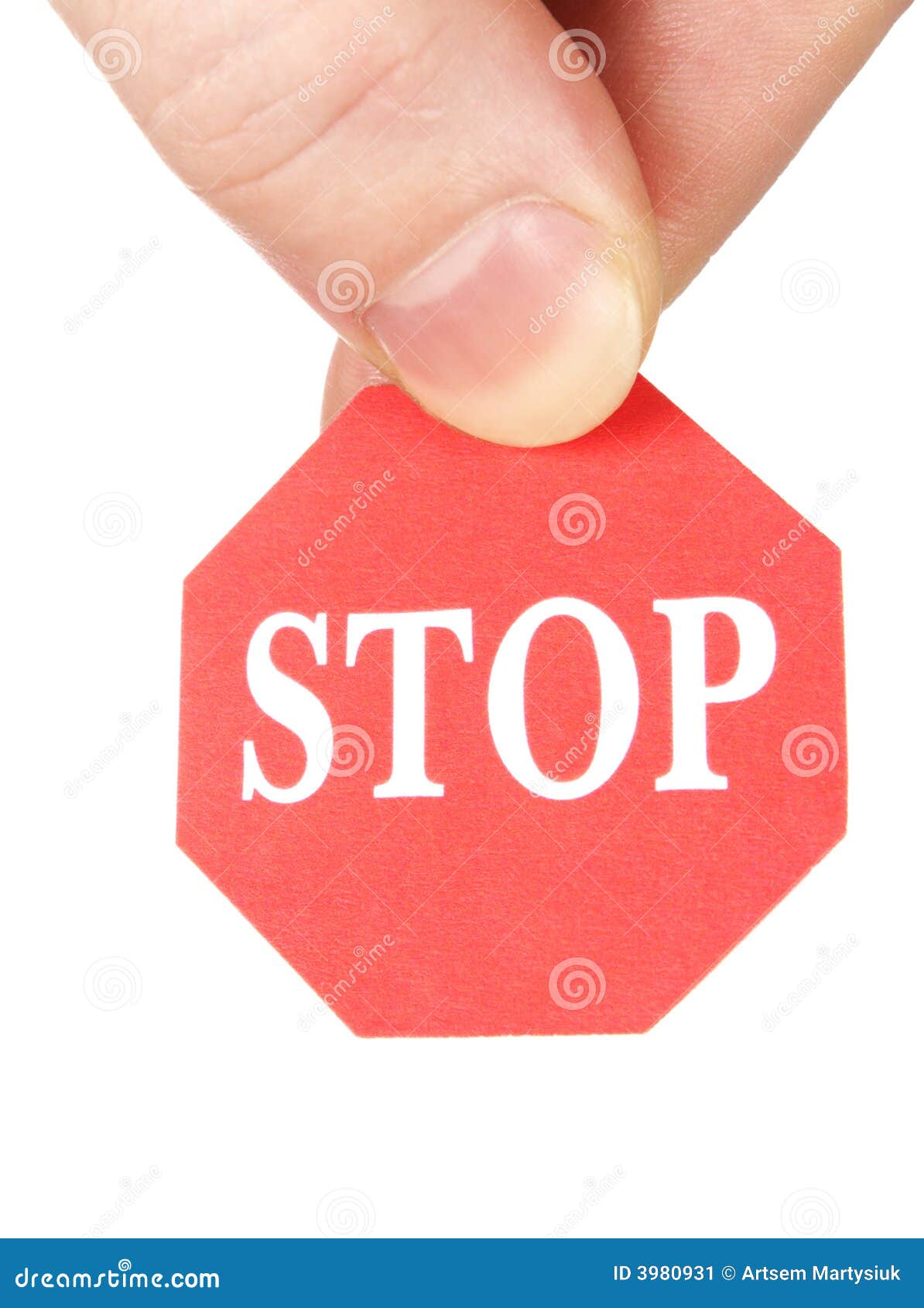 Fingers holding stop sign stock image. Image of woman - 3980931