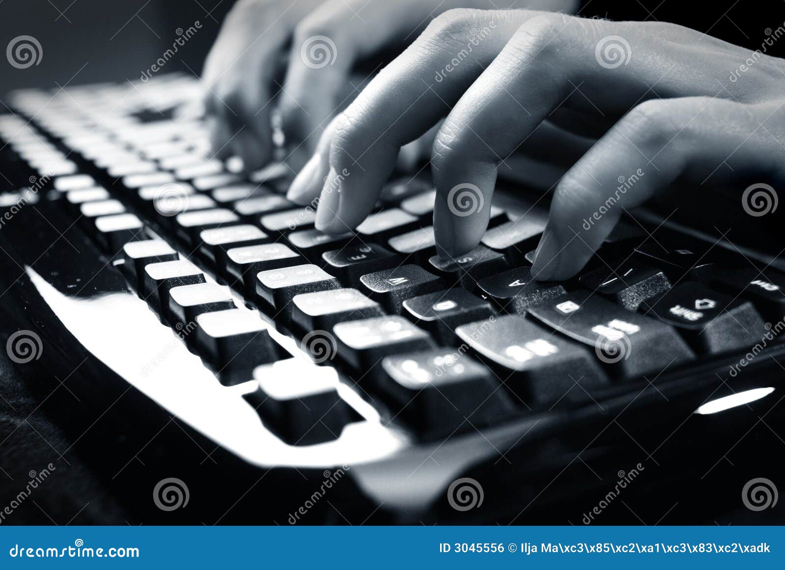 Fingers on keyboard stock photo. Image of technical, closeup - 3045556