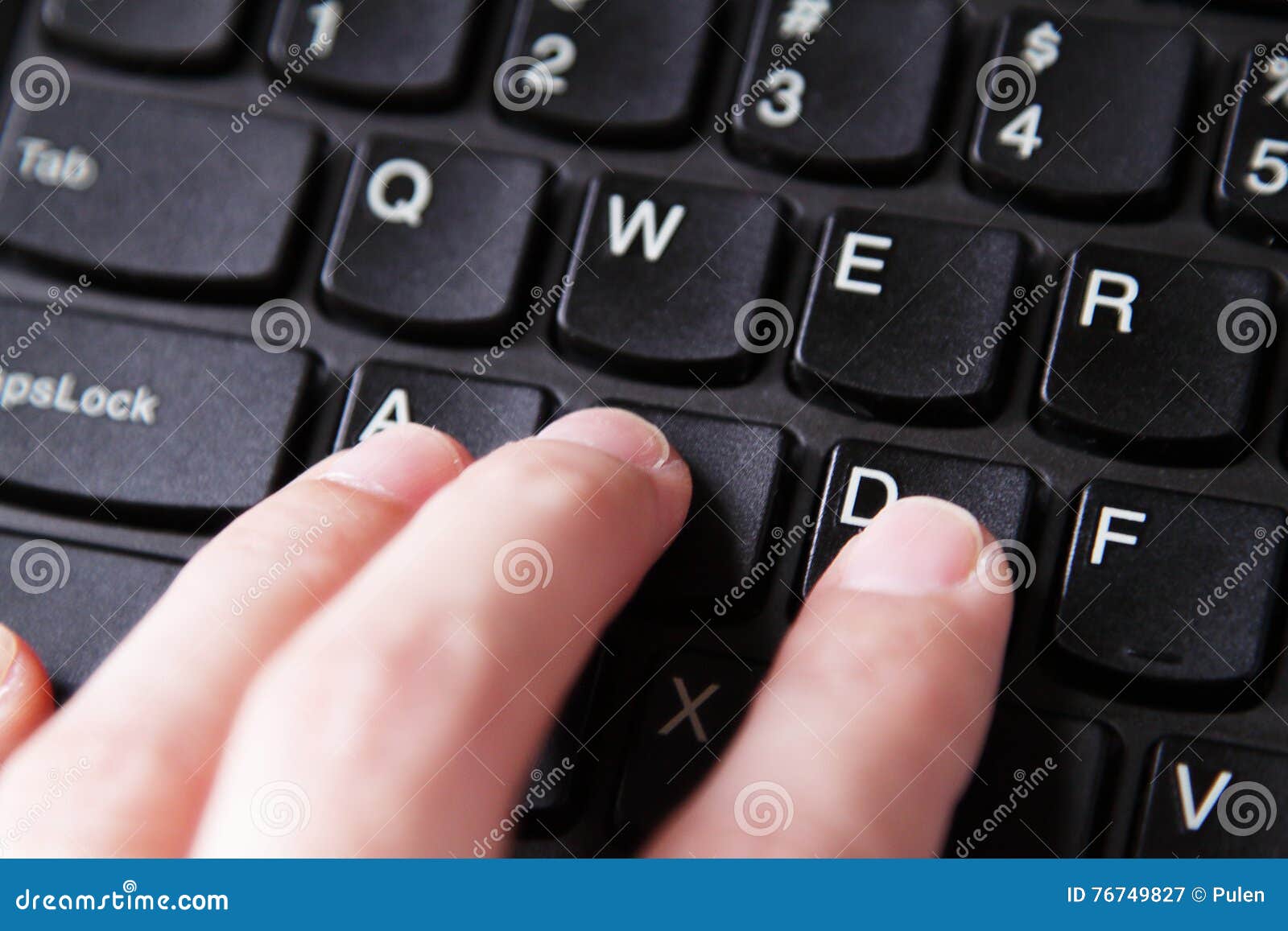 Fingers on keyboard stock image. Image of keyboard, computer - 76749827