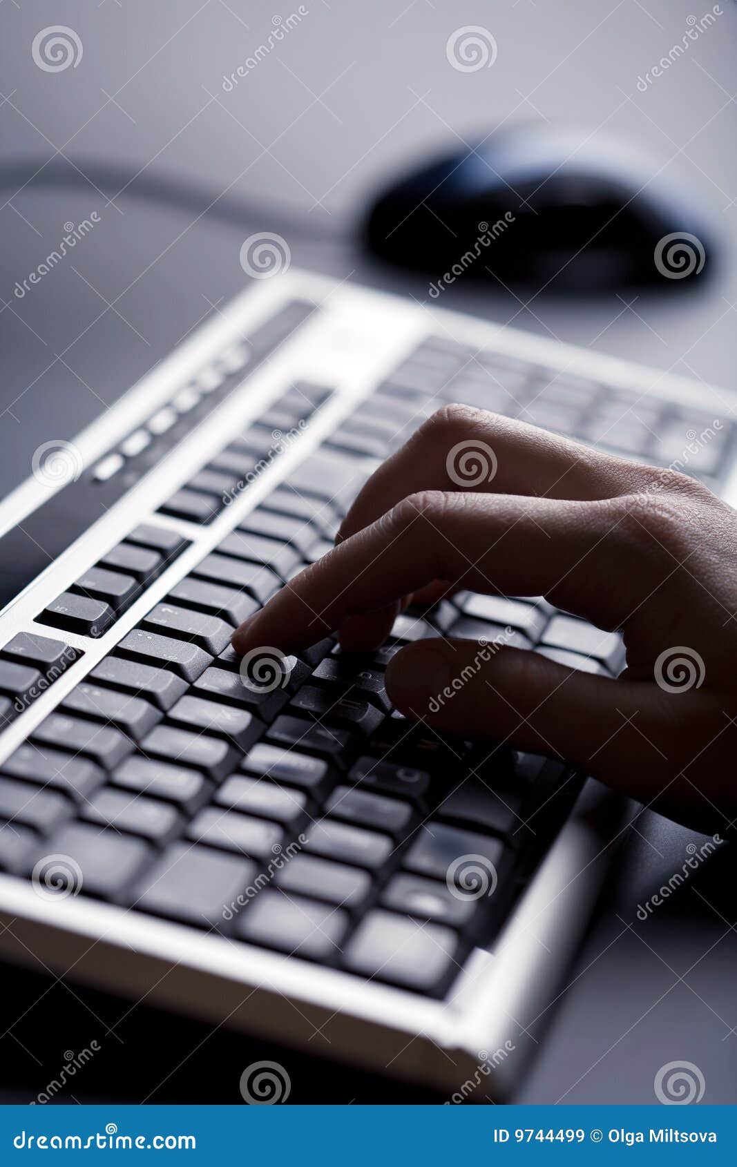 Fingers over keyboard stock image. Image of multimedia - 9744499