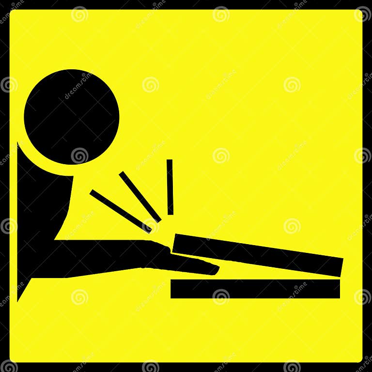 Fingers Pinched Warning Sign Stock Illustration - Illustration of ...