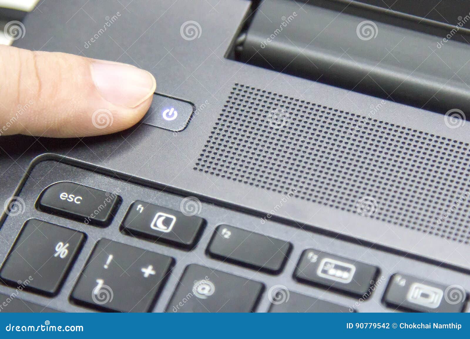 Fingers With Pressing The Button Off The Computer. Royalty-Free Stock ...