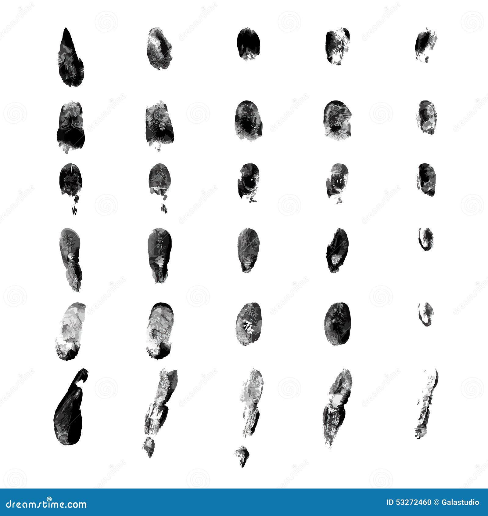 Fingers Print on White Background. Stock Illustration - Illustration of ...