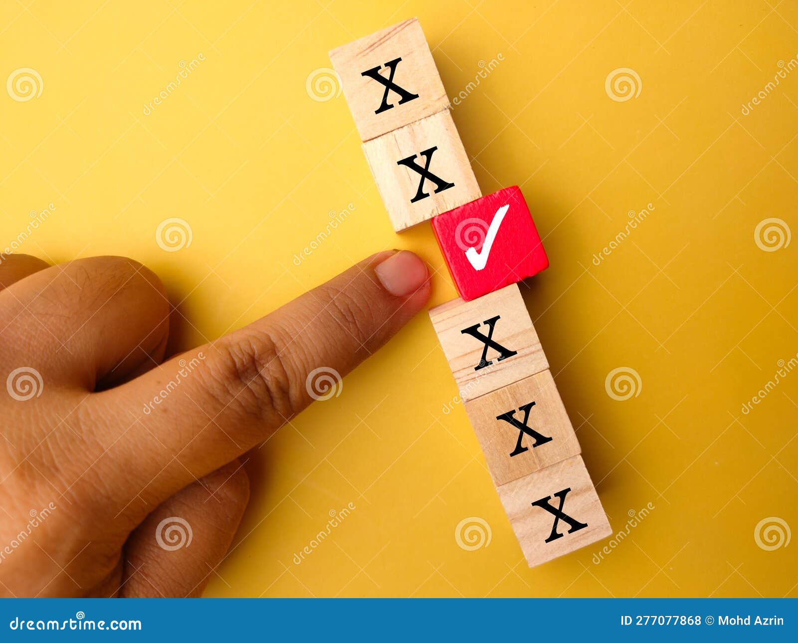 Fingers Push the Correct Colored Cube and the Wrong Stock Photo - Image ...