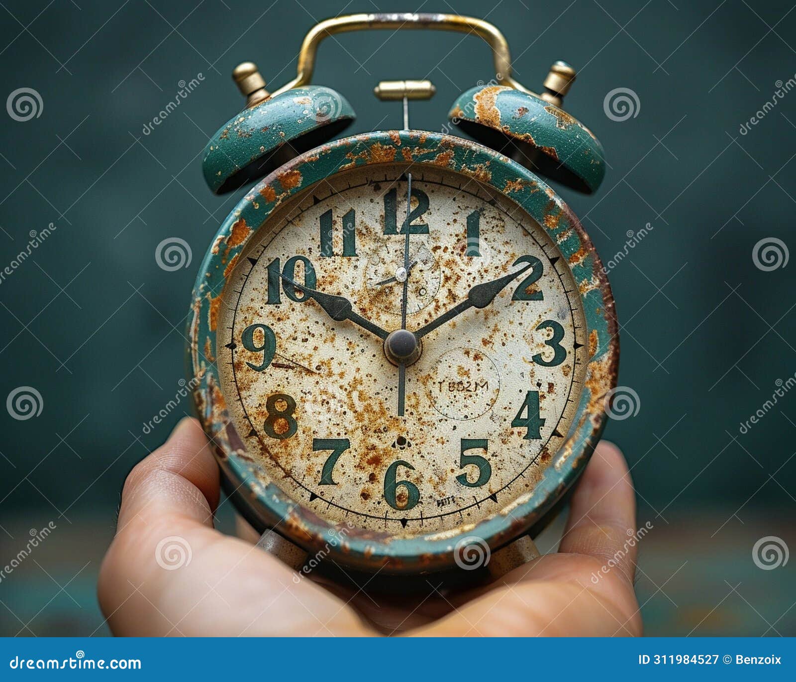Fingers Setting a Traditional Alarm Clock Stock Illustration ...