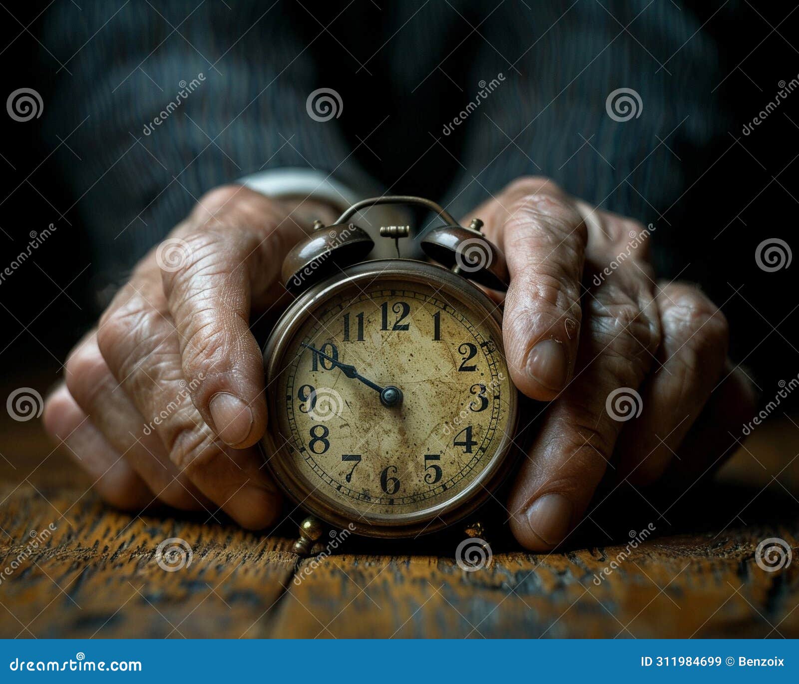 Fingers Setting a Traditional Alarm Clock Stock Illustration ...