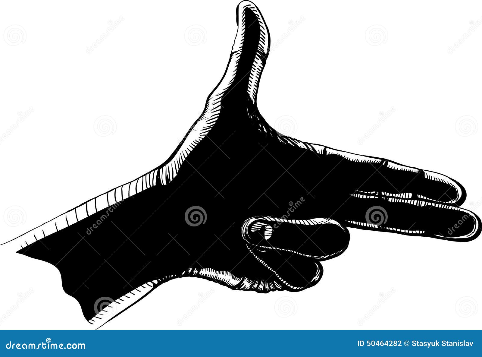 Fingers shoot black stock vector. Illustration of copy - 50464282