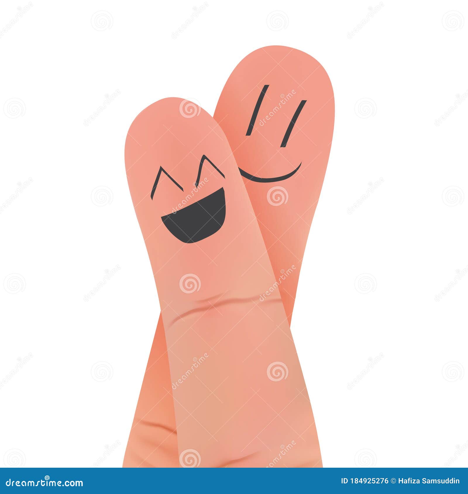 A Fingers with Smiley Face Illustration. Stock Illustration ...