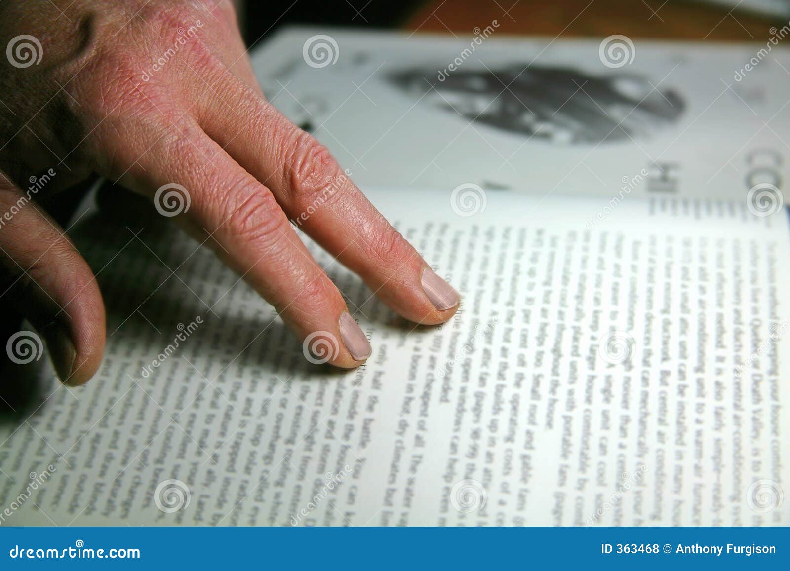 Fingers on text stock photo. Image of learn, book, manager - 363468
