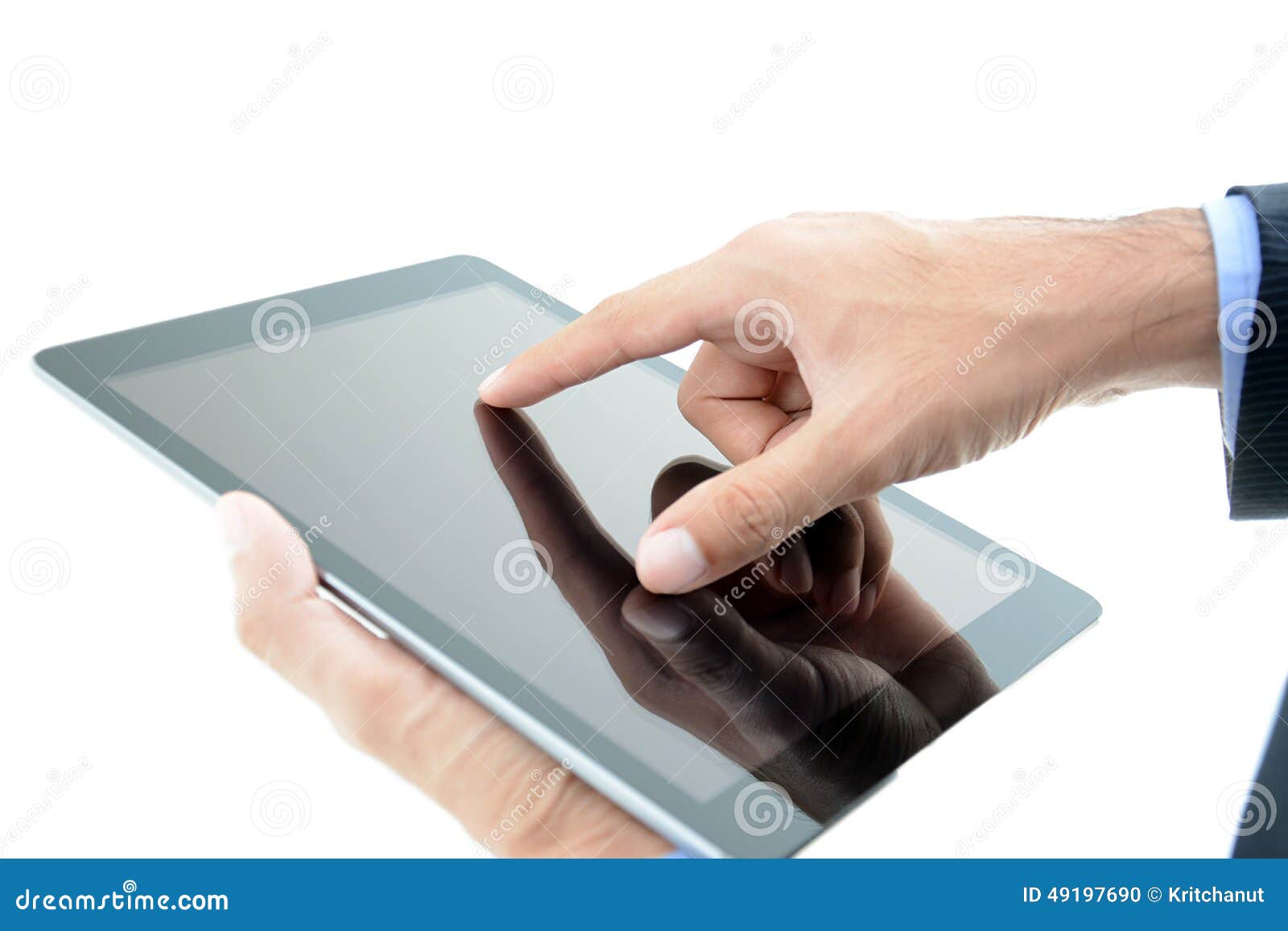Fingers Touching Tablet Computer Stock Photo - Image of fingers, device ...