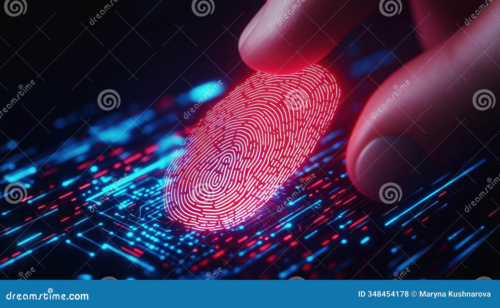 Fingertip Scanning Biometric Authorization Future Tech Concept. Person ...
