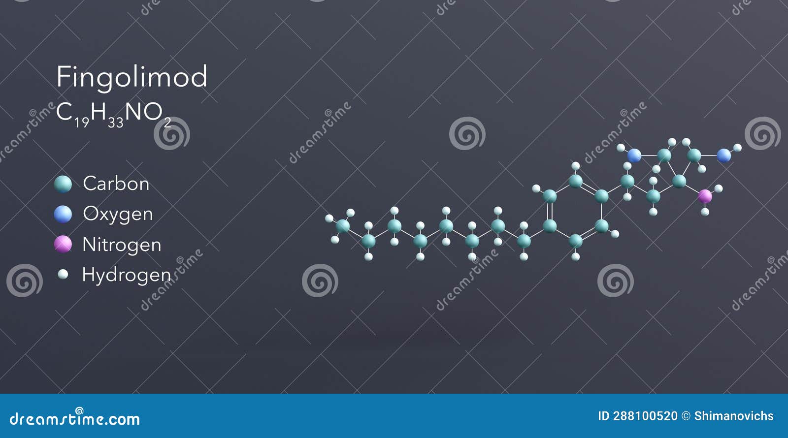 Fingolimod Molecular Structure, 3d Model Molecule, Immunomodulatory ...
