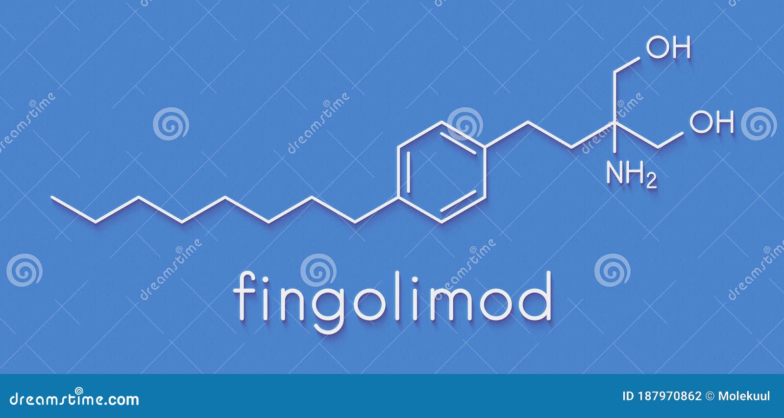 Fingolimod Multiple Sclerosis MS Drug Molecule. Skeletal Formula. Stock ...