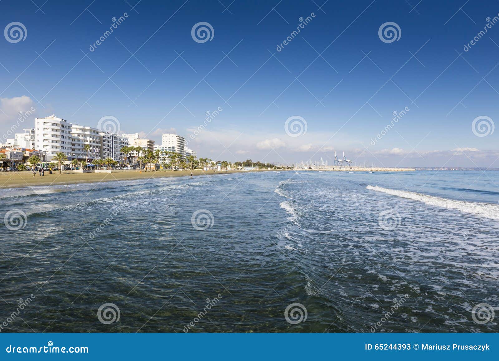 Finikoudes Beach - Larnaka City, Cyprus Editorial Stock Photo - Image ...