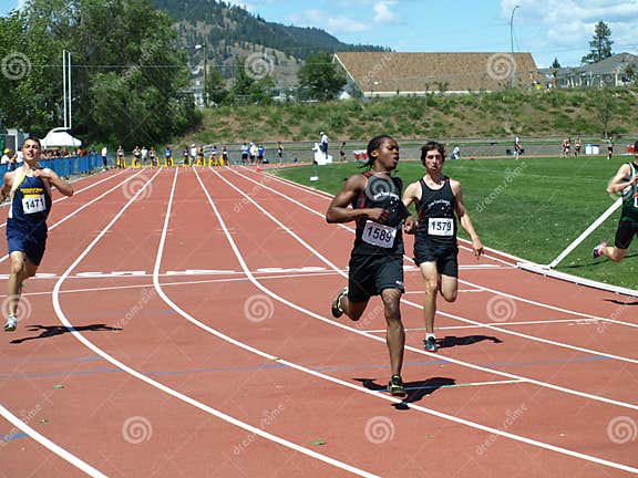 Finish of the 100 Meters Dash Editorial Stock Image - Image of ...