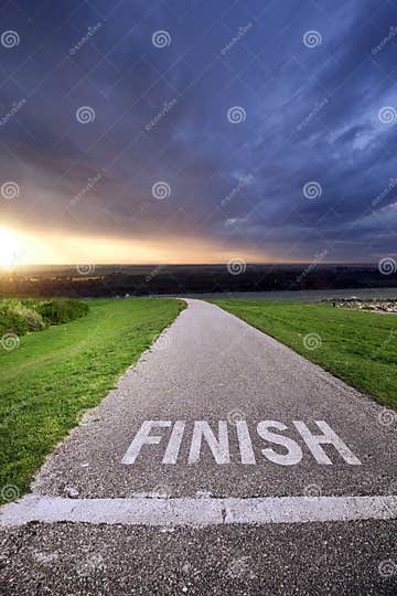 In the finish stock photo. Image of straight, sign, escape - 11393630
