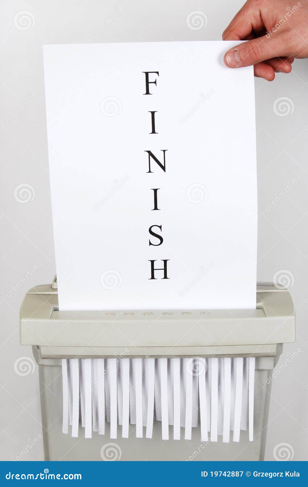 Finish stock image. Image of paper, shredder, document - 19742887