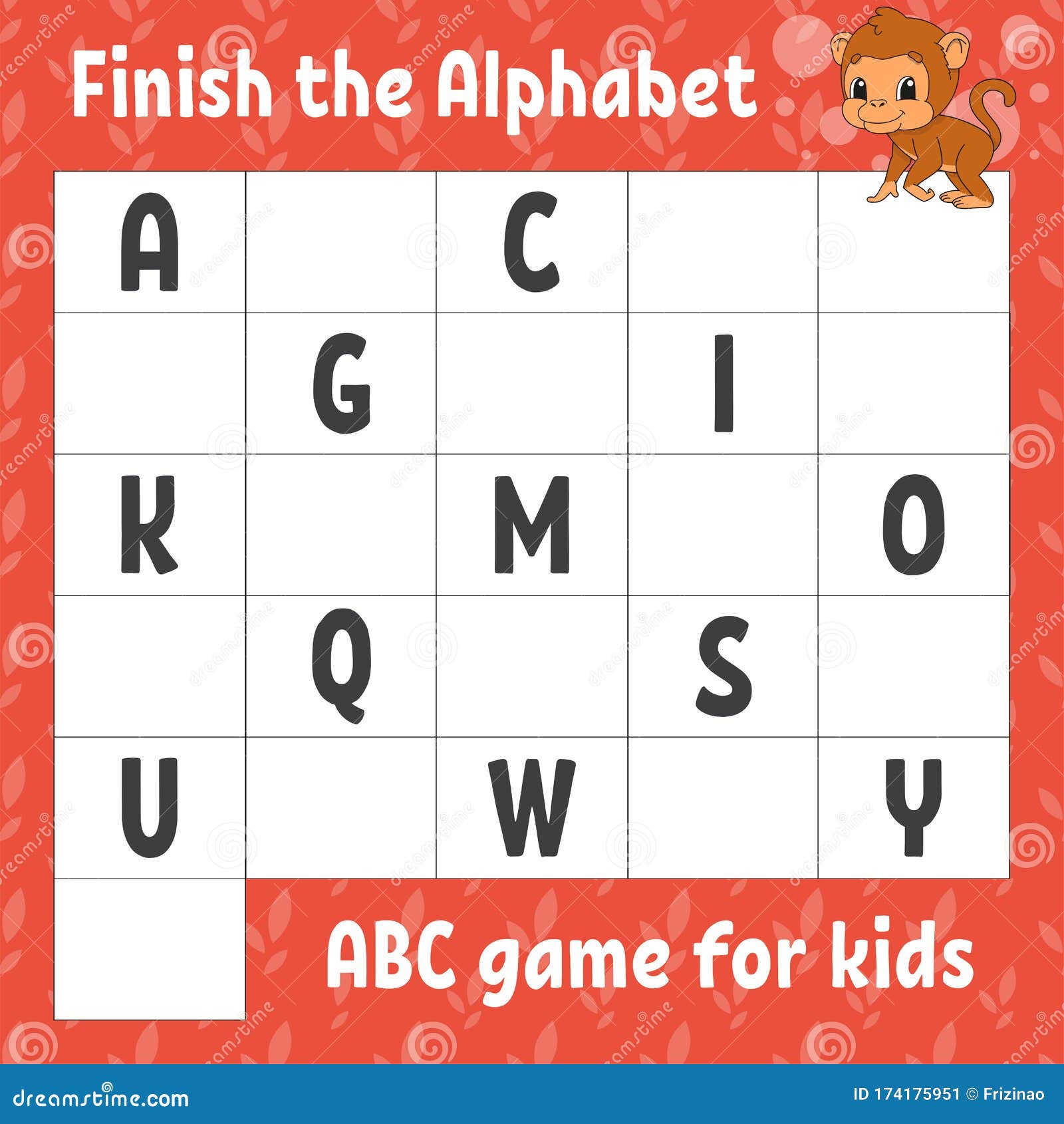 Finish The Alphabet. ABC Game For Kids. Cut And Glue. Education ...