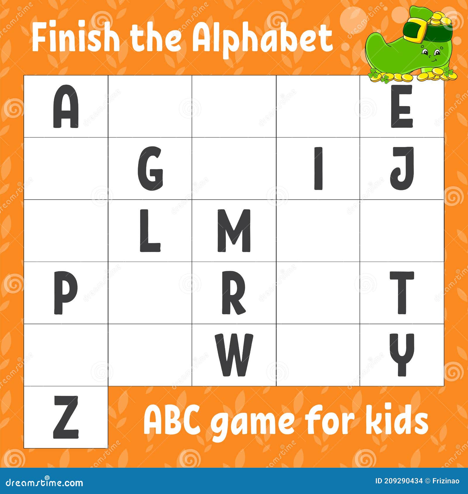 Finish the Alphabet. ABC Game for Kids. Education Developing Worksheet ...
