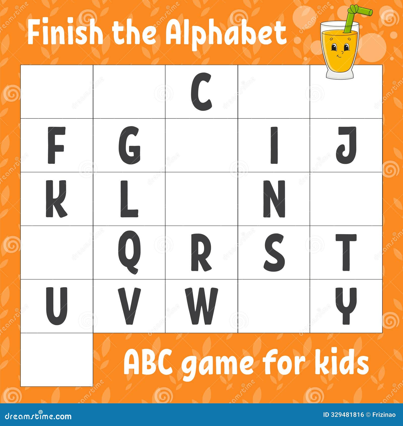 Finish The Alphabet. ABC Game For Kids. Education Developing Worksheet ...