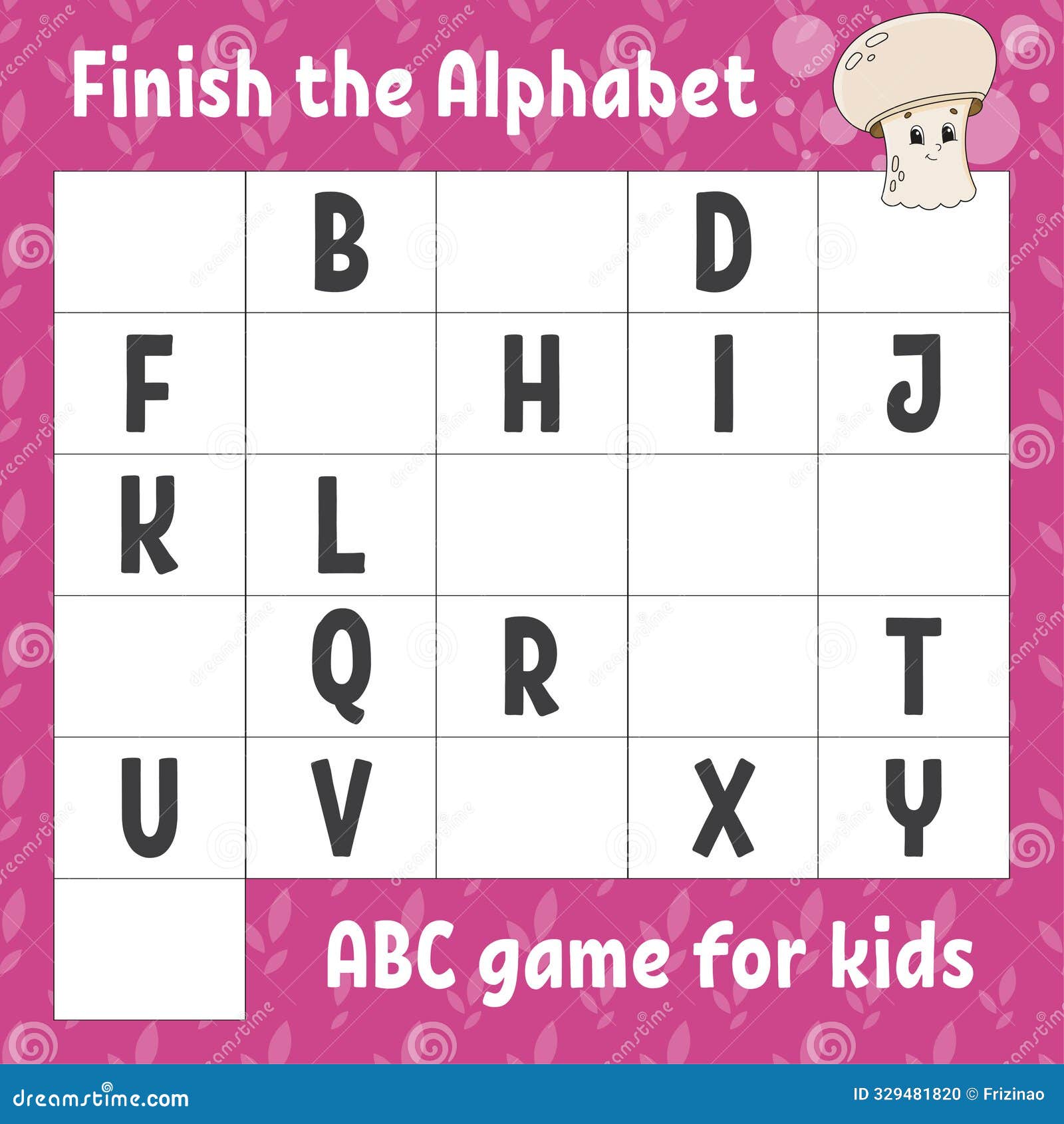 Finish The Alphabet. ABC Game For Kids. Education Developing Worksheet ...
