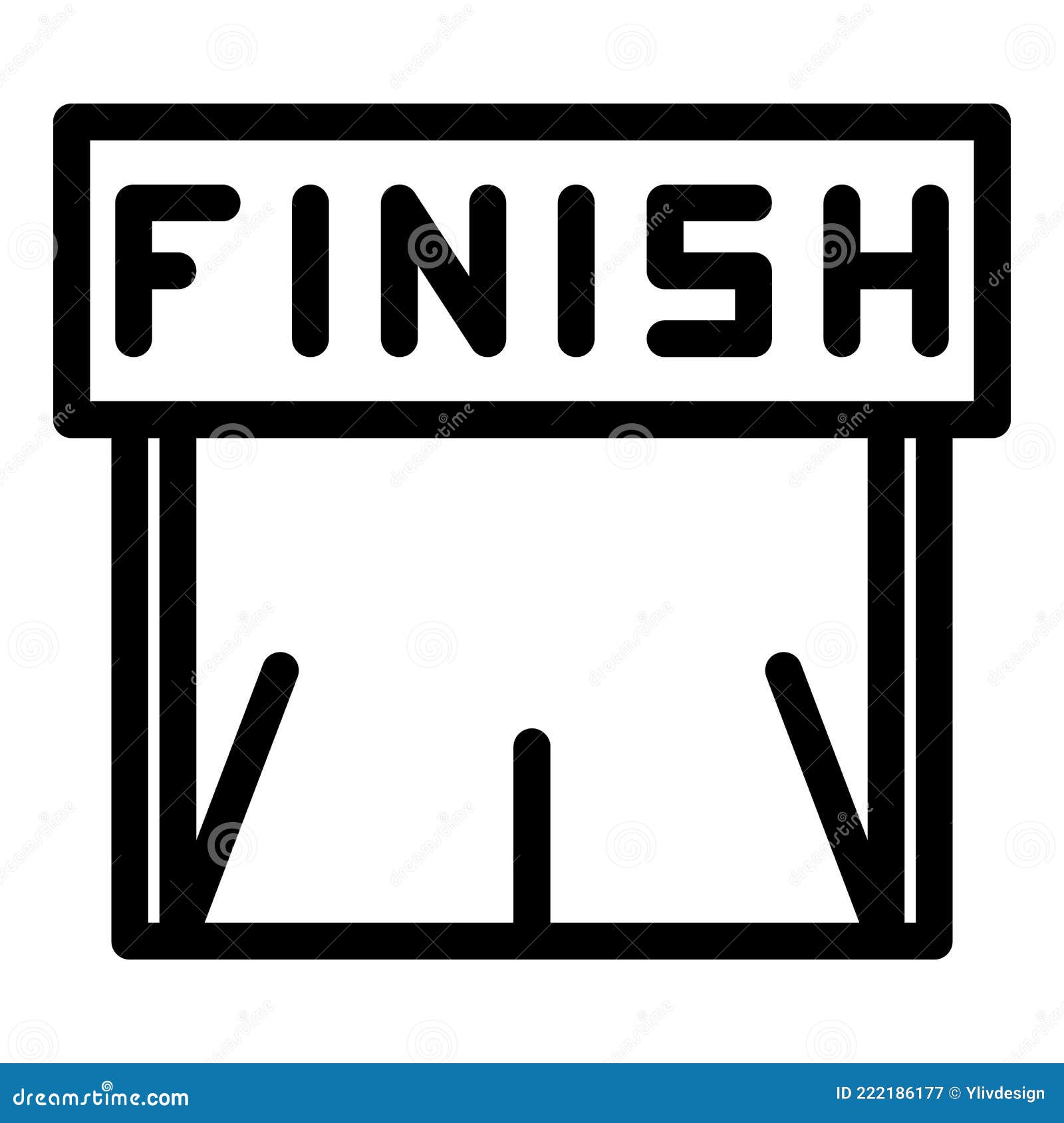 Finish Banner Line Icon, Outline Style Stock Vector - Illustration of ...