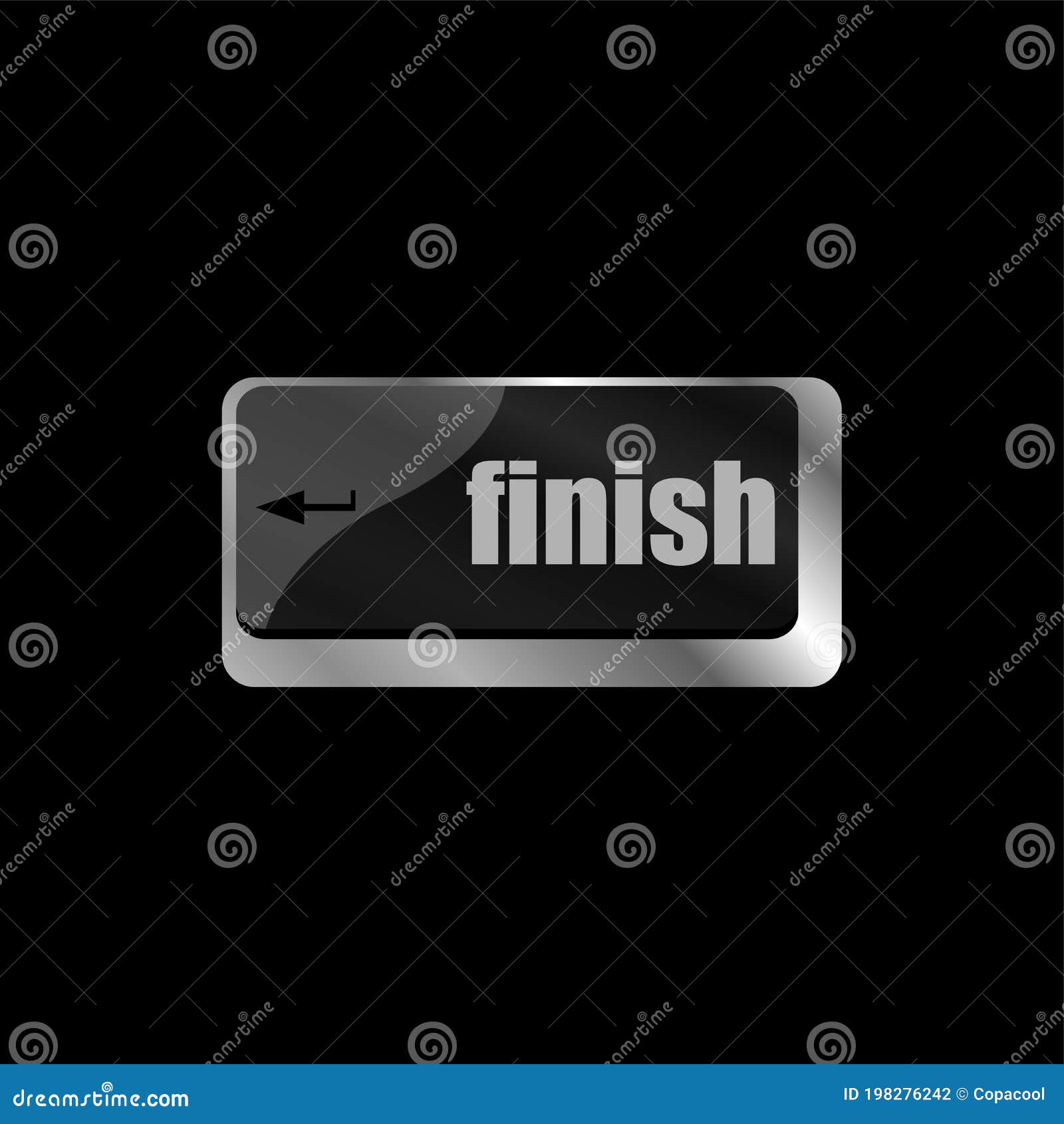 Finish Button on Black Internet Computer Keyboard Stock Illustration ...