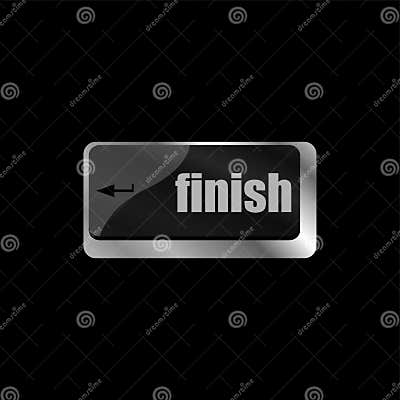 Finish Button on Black Internet Computer Keyboard Stock Illustration ...