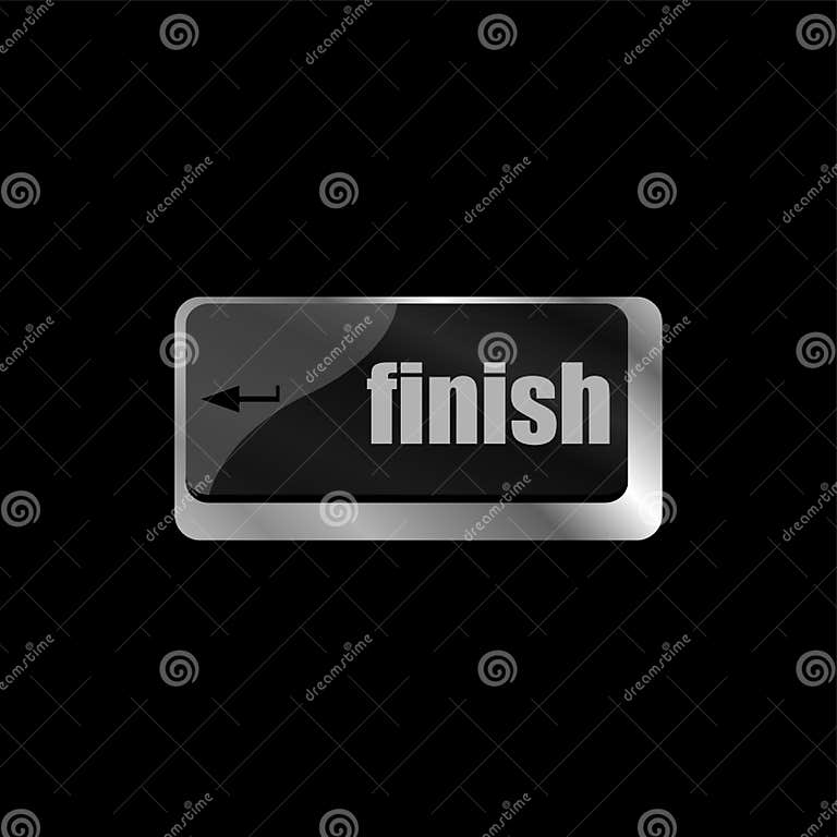 Finish Button on Black Internet Computer Keyboard Stock Illustration ...