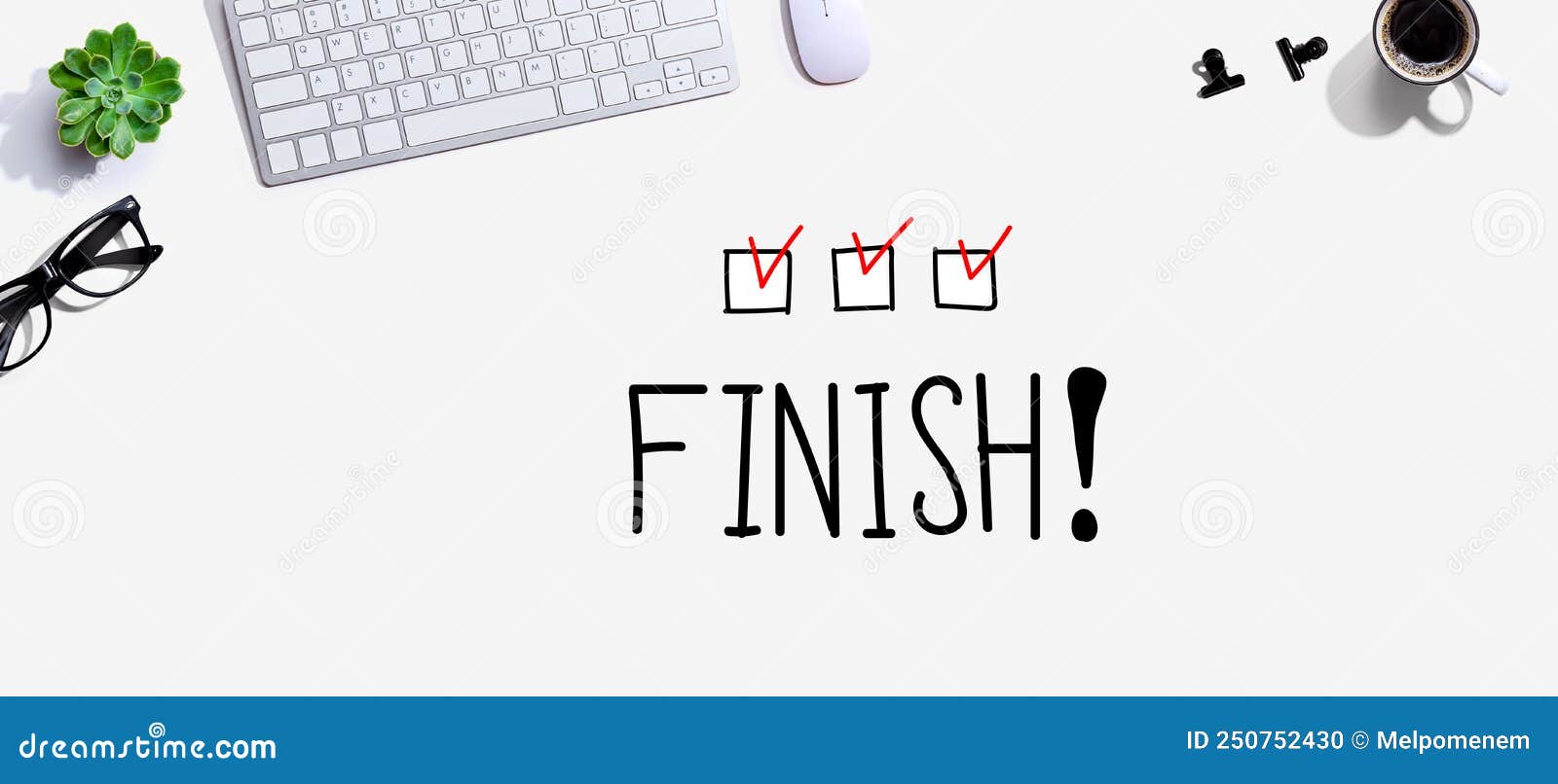 Finish with a Computer Keyboard Stock Photo - Image of design, flat ...