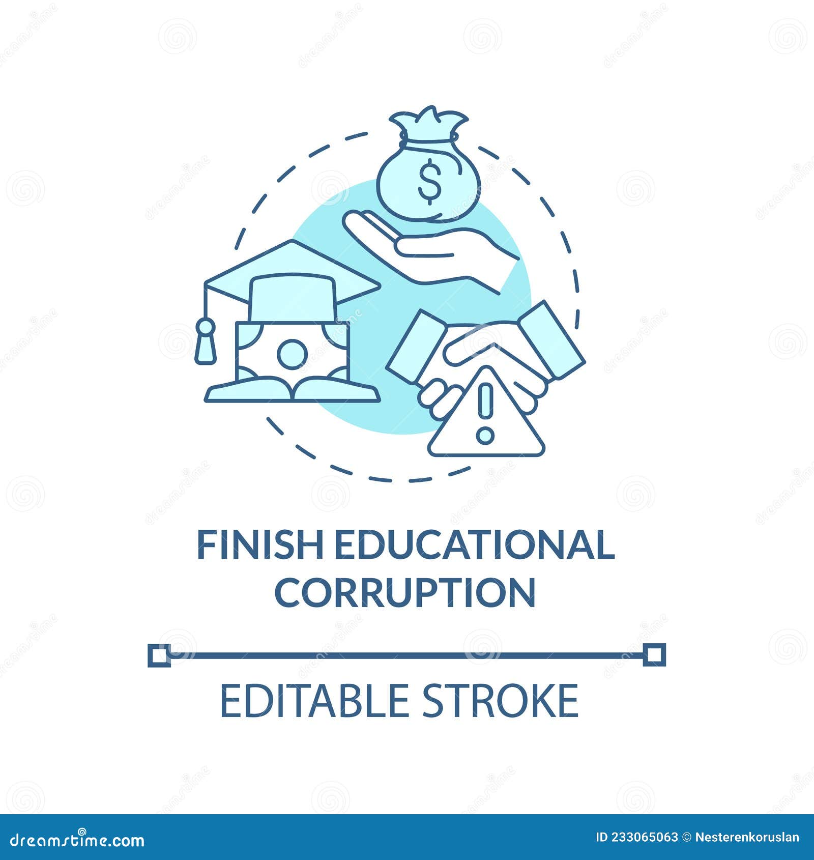 Finish Educational Corruption Blue Concept Icon Stock Vector ...