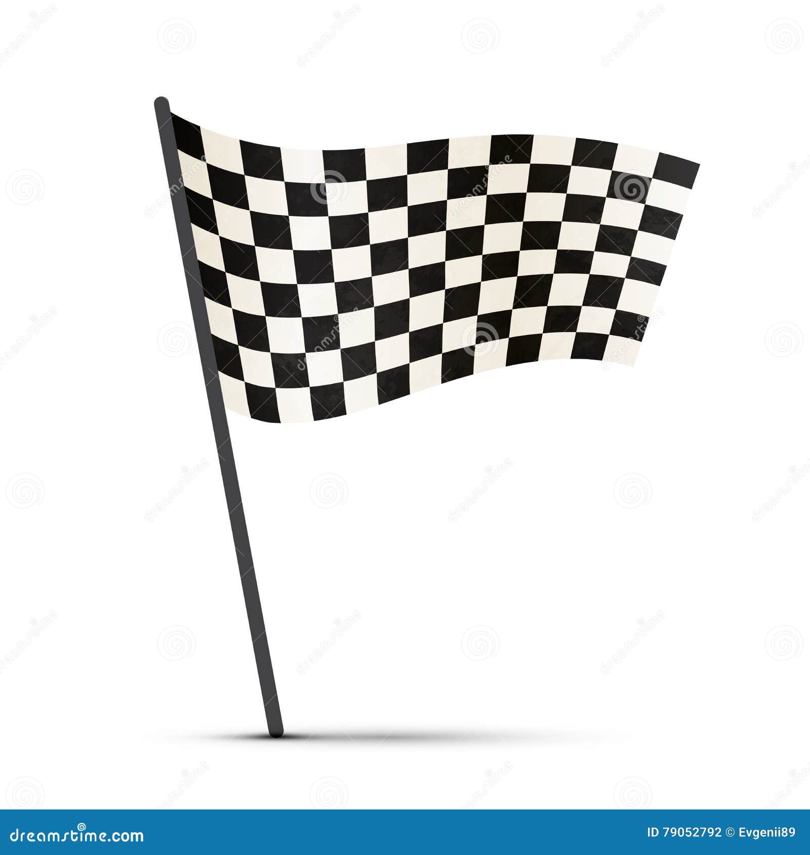 Finish Flag on a Pole with Shadow Stock Illustration - Illustration of ...