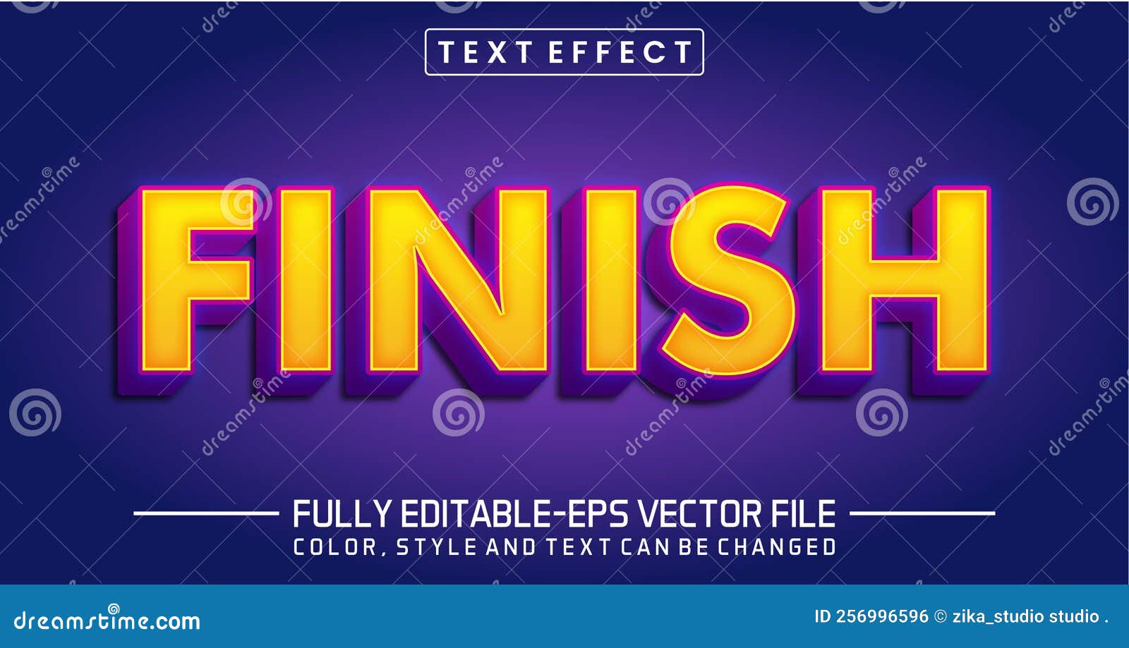 Finish Font Text Effect Editable Stock Vector - Illustration of design ...