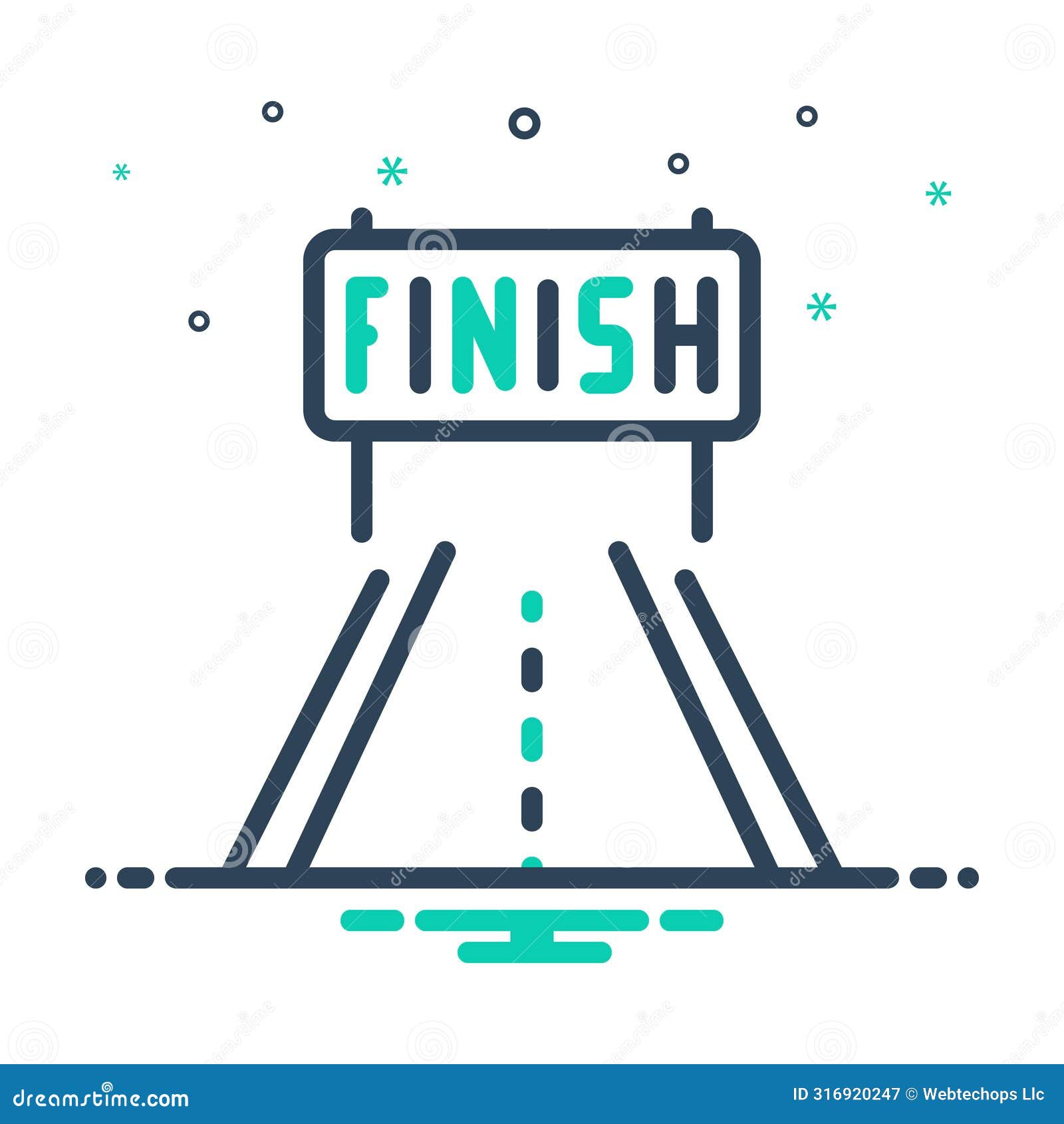 Mix Icon for Finish, Finish Arch and Track Stock Illustration ...