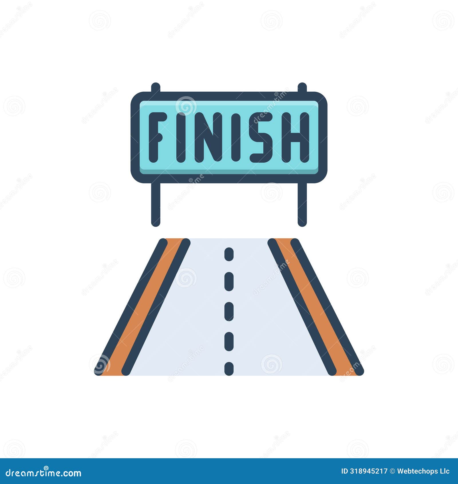 Color Illustration Icon for Finish, Finish Arch and Track Stock Vector ...
