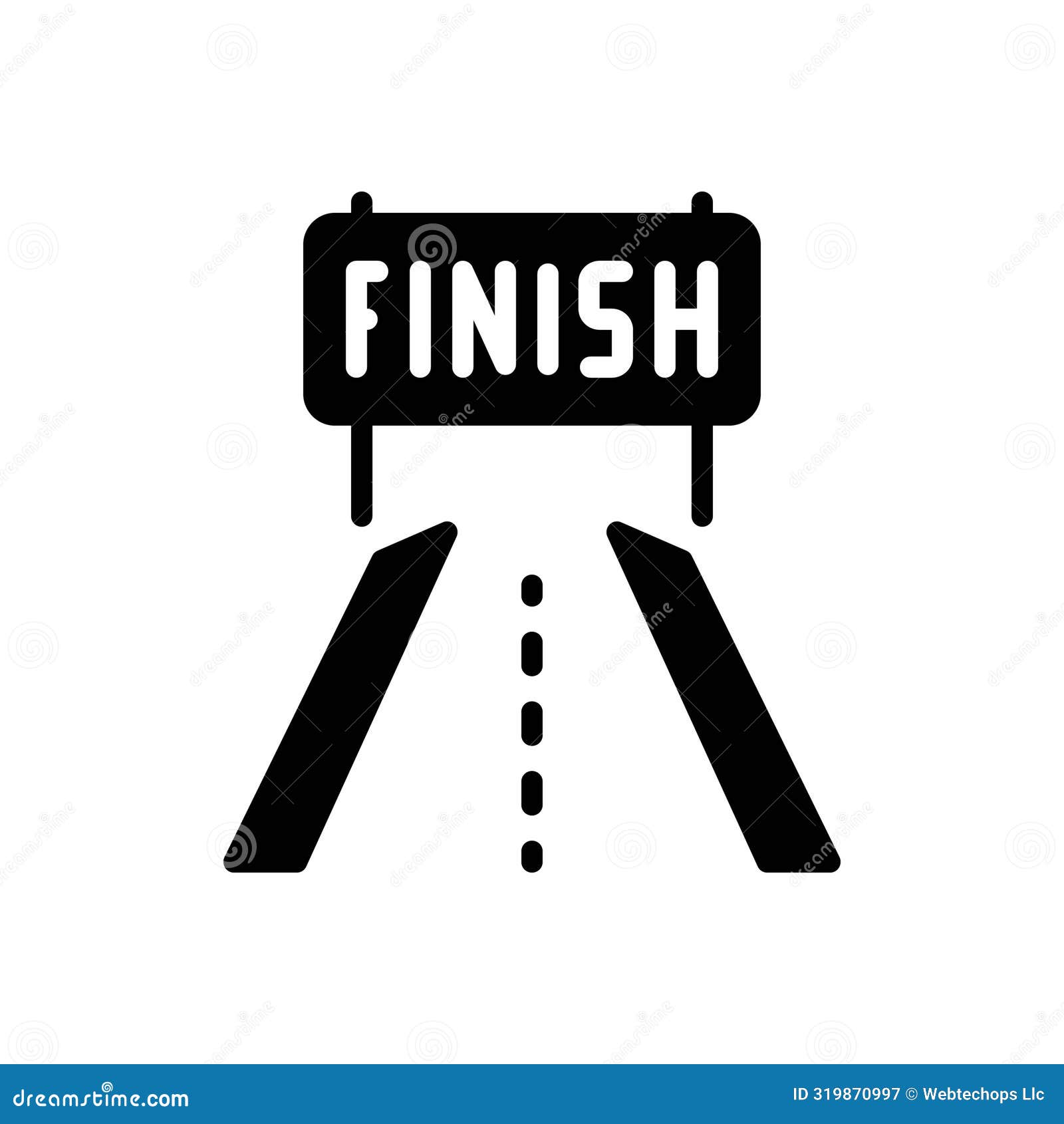 Black Solid Icon for Finish, Finish Arch and Road Stock Illustration ...